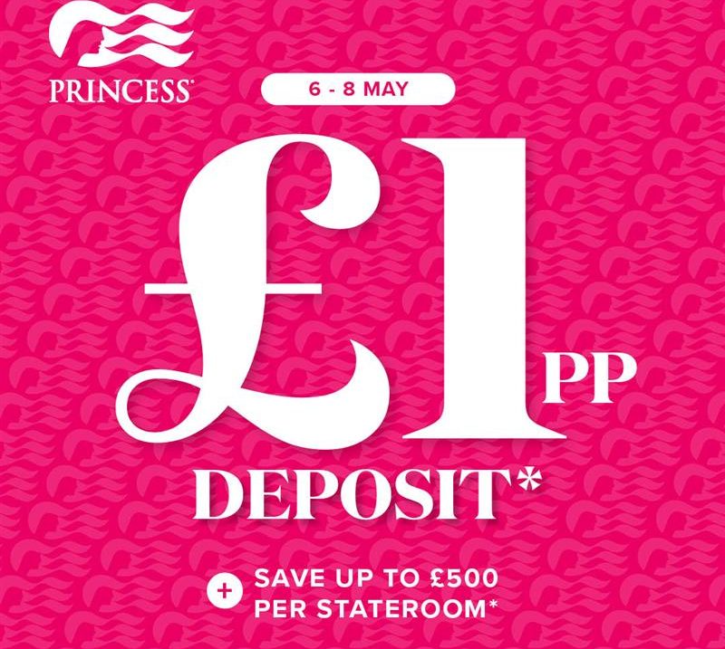 Princess Cruises brings back £1 deposit offer